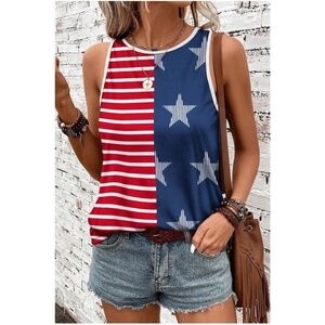 Tops | Stars Stripes Print Festive Tank Top | Poshmark